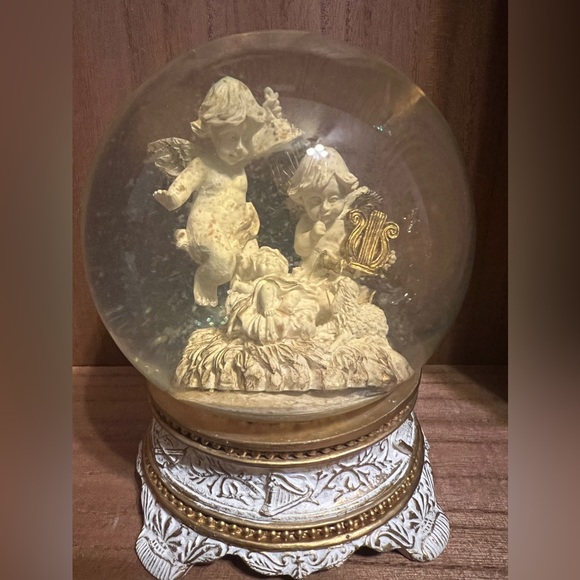 Holiday | Vintage Cherub Music Box And Snow Globe | Poshmark